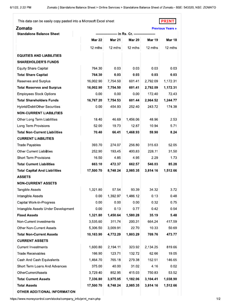 5years Annual Report of Zomato | PDF