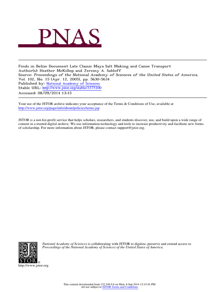 McKillop - Finds in Belize Document Late Classic Maya Salt Making and ...