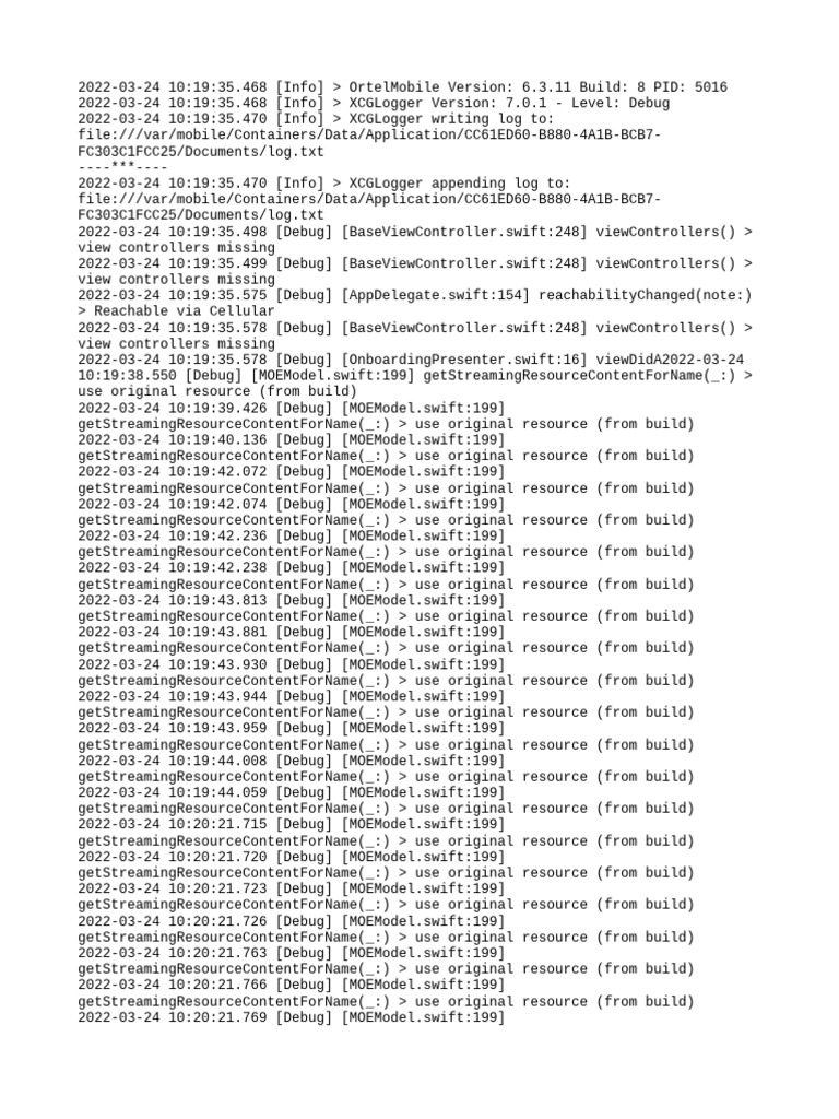 Log | PDF | Swift (Programming Language) | Cache (Computing)