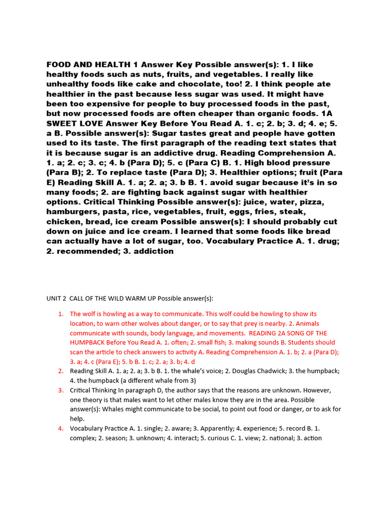 Answer Key Read - Explorer 2 3rd Edition | PDF