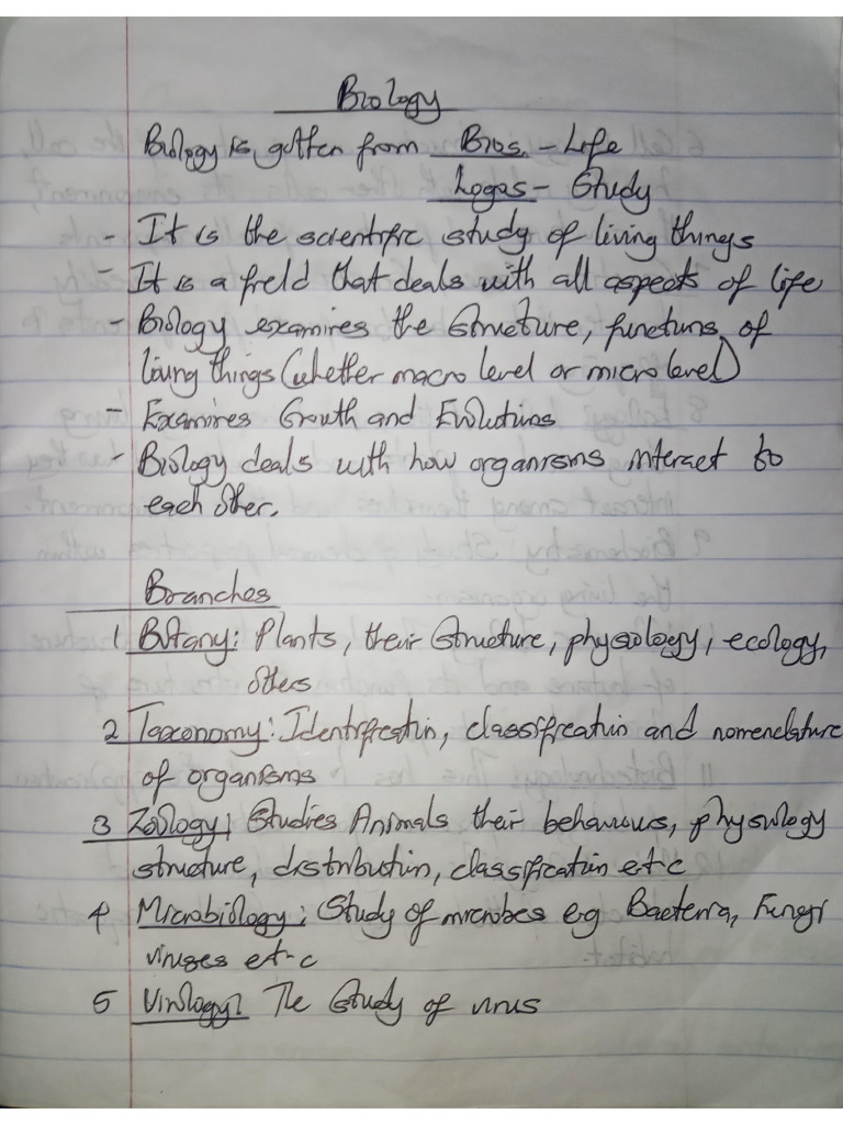 Biology Note 1 | PDF