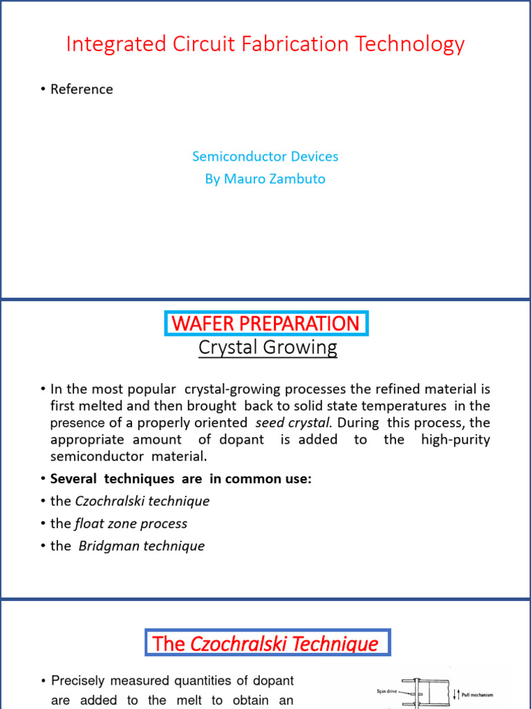 1 - Integrated Circuits Fabrication | PDF | P–N Junction | Doping ...