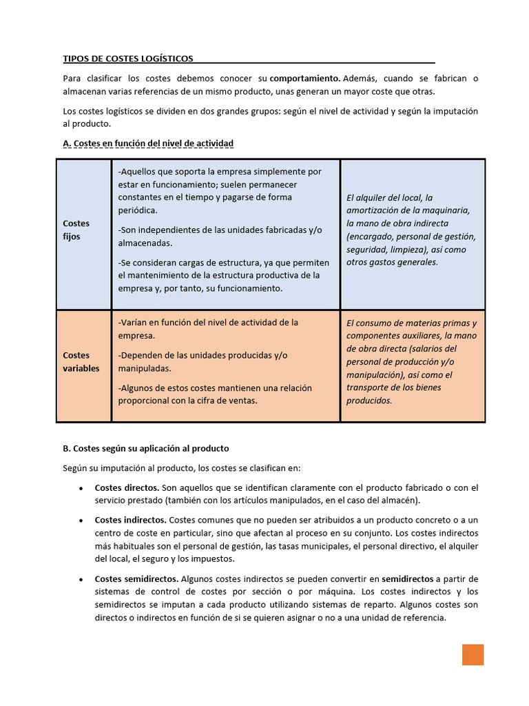 Tipos de Costes | PDF | Costo | Business