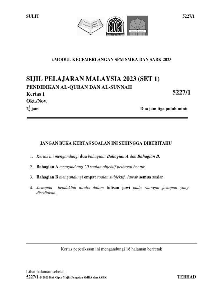 Soalan I-Modul Set 1 Trial SPM 2023 | PDF