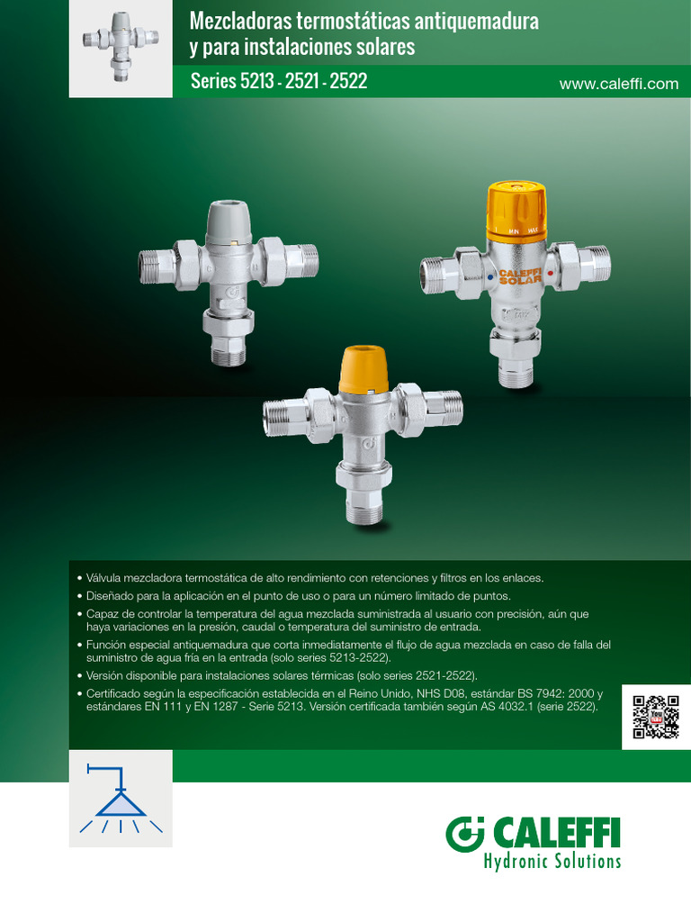 Mezcladoras Caleffi | PDF | Física Aplicada e Interdisciplinaria | Ciencias fisicas