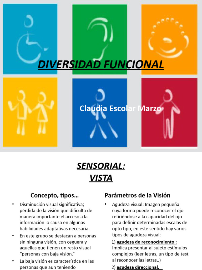 Diversidad Funcional. Claudia Escolar | PDF | Invalidez | Discapacidad visual