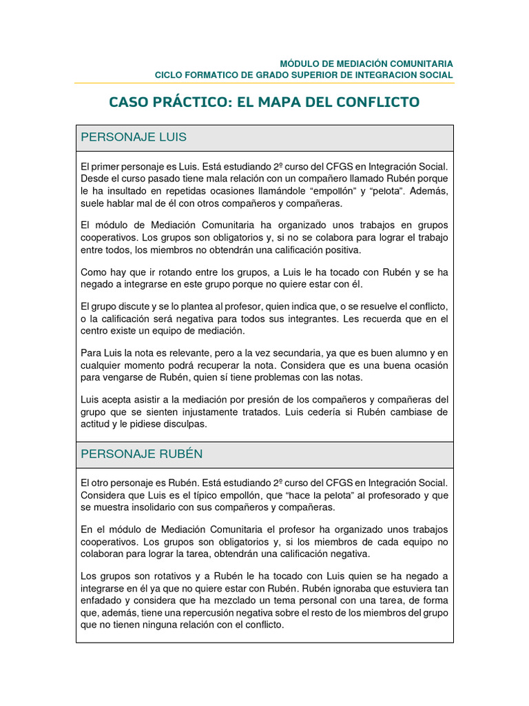 Caso Práctico - Mapa de Conflicto | PDF