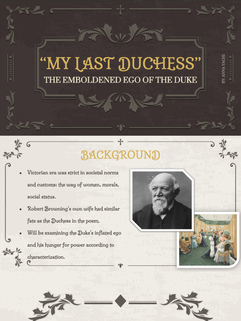 My Last Duchess by Robert Browning - The Duke Character Analysis | PDF