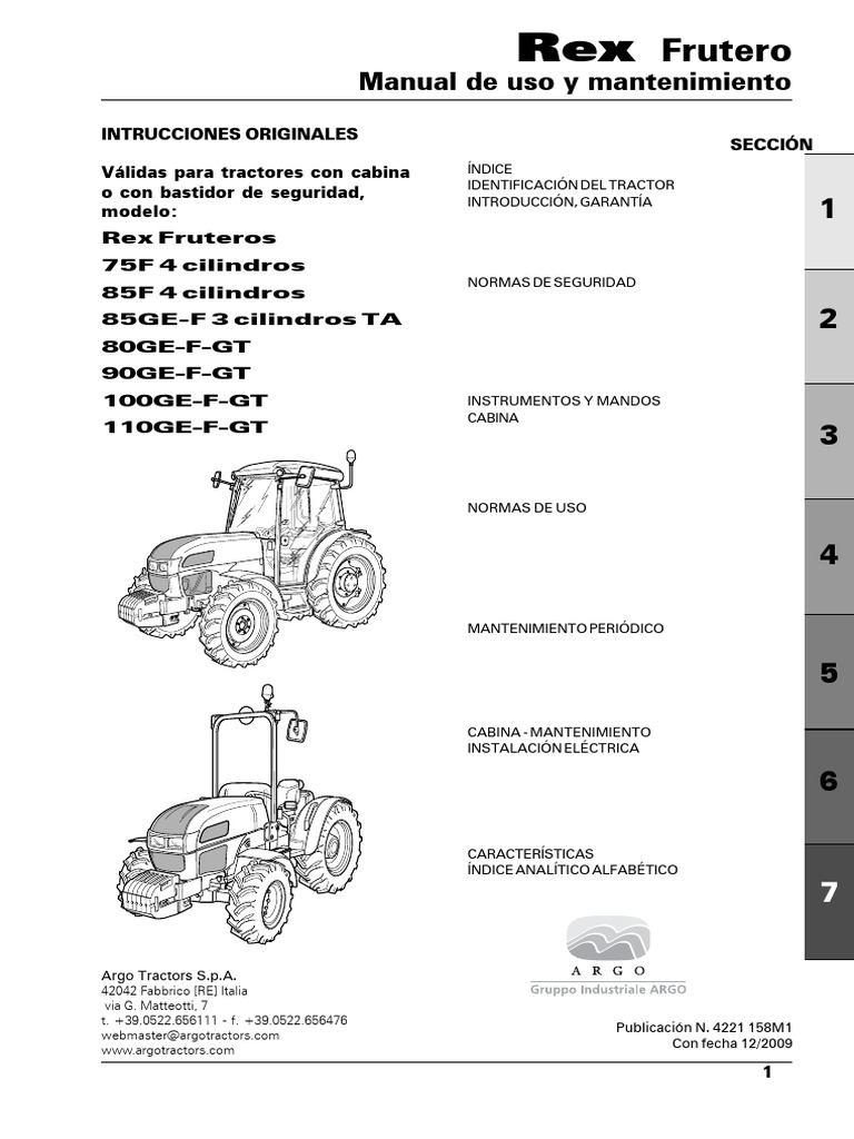 Rex Rp55 Manual Usuario | PDF | Tractor | Concesionario de coches