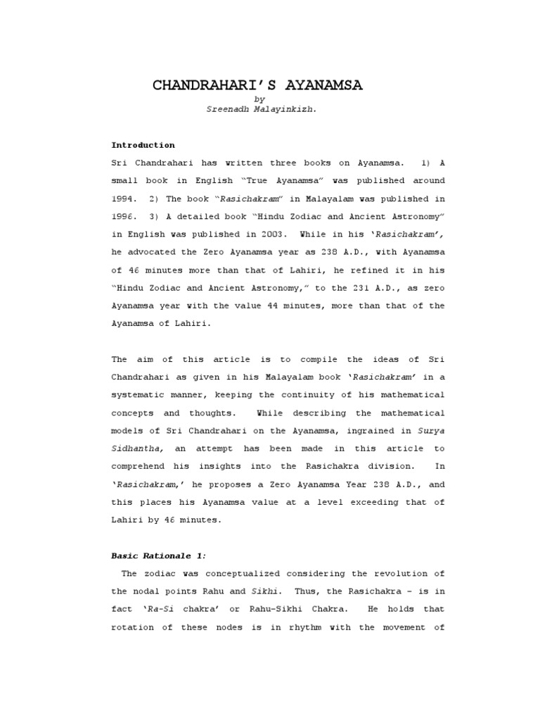 True Ayanamsa | PDF | Zodiac | Astrology
