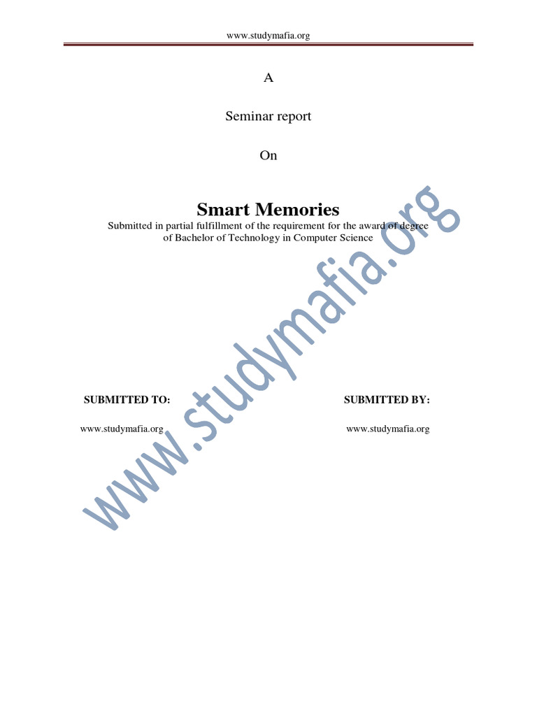 CSE Smart Memories Report | PDF | Cpu Cache | Parallel Computing