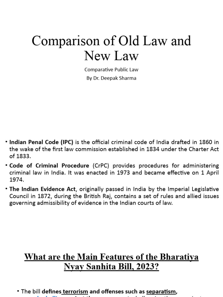 Comparison of Old Law and New Law | PDF | Presumption Of Innocence ...