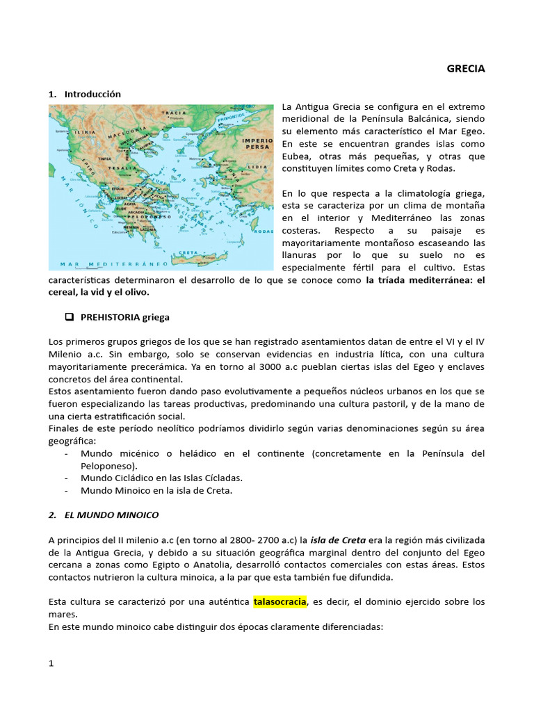 Historia Grecia | PDF | Grecia micénica | Antigua Grecia