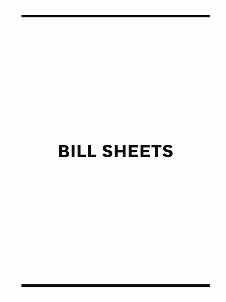 Bill Sheets | PDF