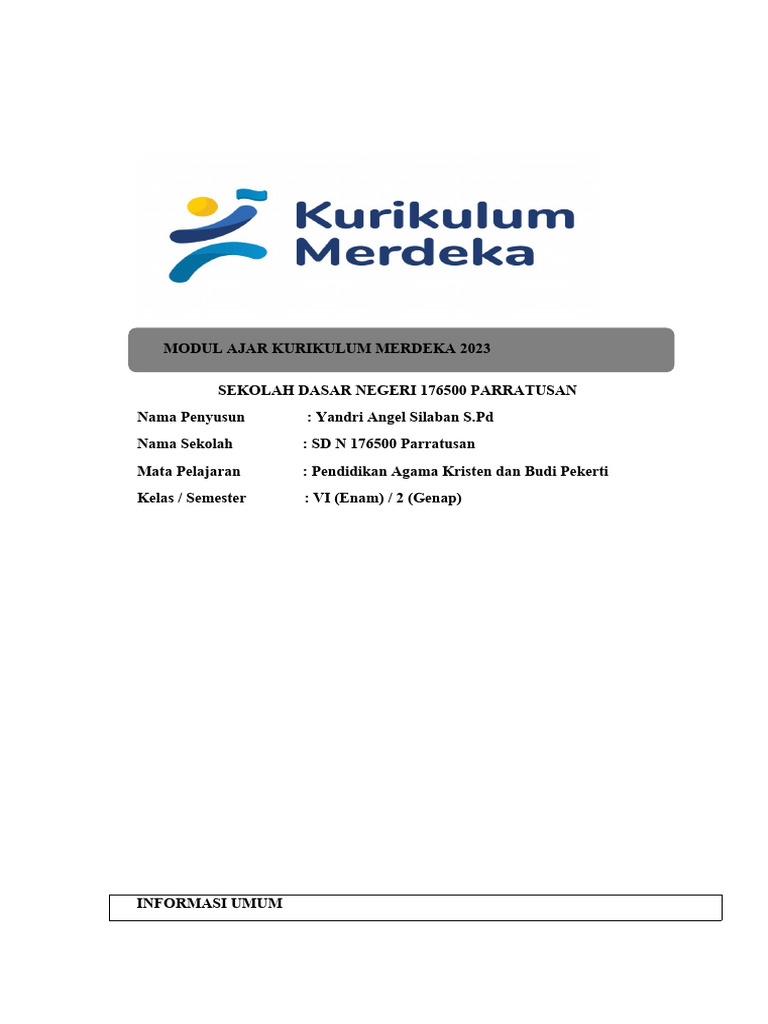 MODUL AJAR KURIKULUM MERDEKA kurPAK | PDF