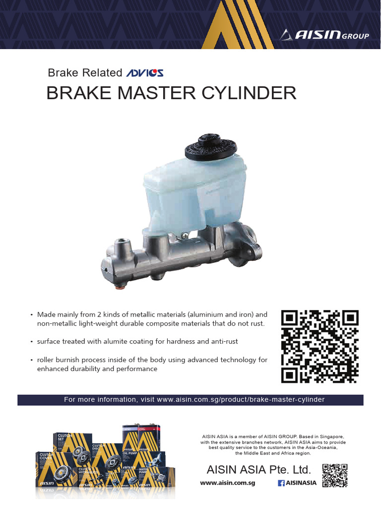 Aisin Product A4 - Brake Master Cylinder | PDF