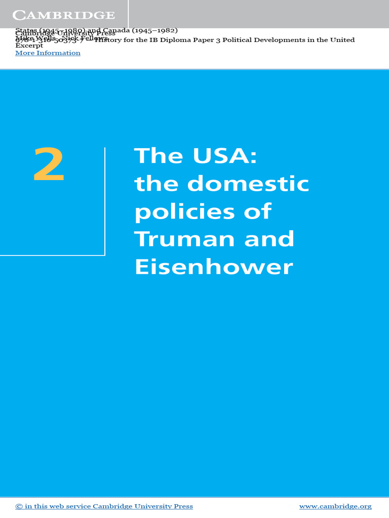 US Domestic Policies: Truman & Eisenhower | PDF | Harry S. Truman ...