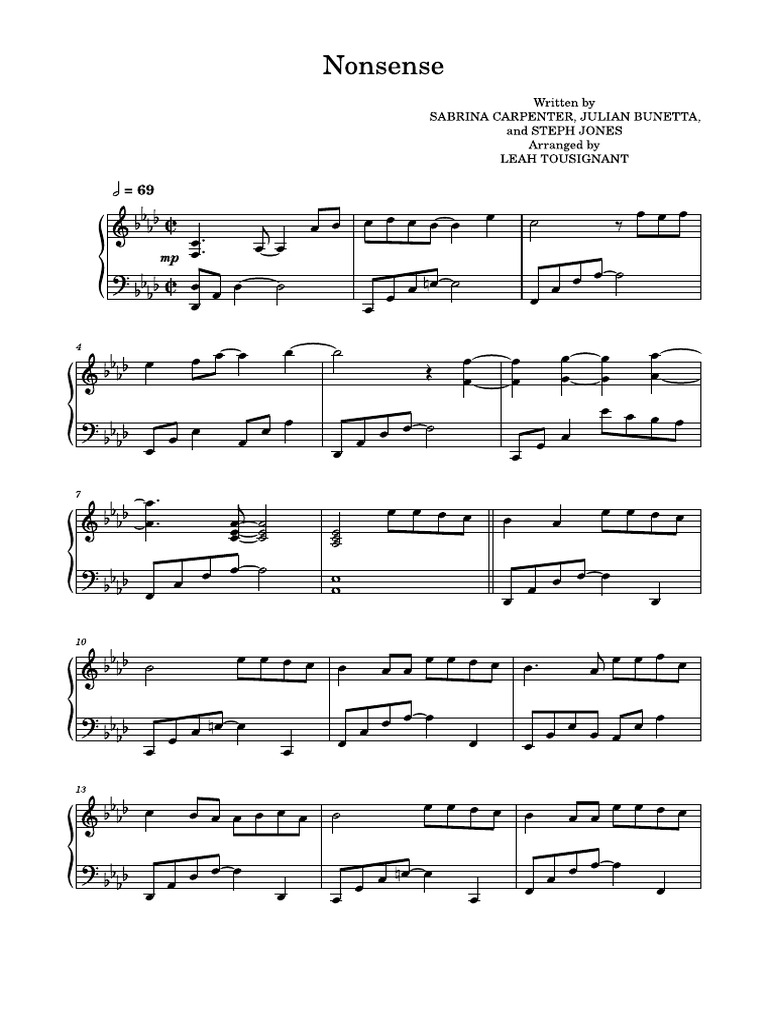 Nonsense - Sabrina Carpenter (Sample) | PDF