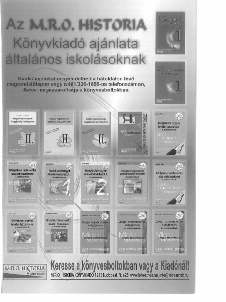 Balogh Erika - Matematika Felvételi Feladatsorok 1. (8. Osztályosoknak) | PDF
