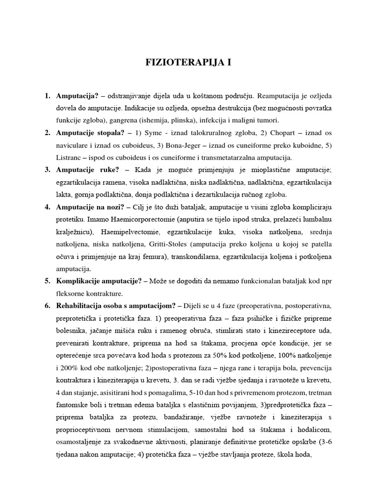 Fizioterapija I | PDF