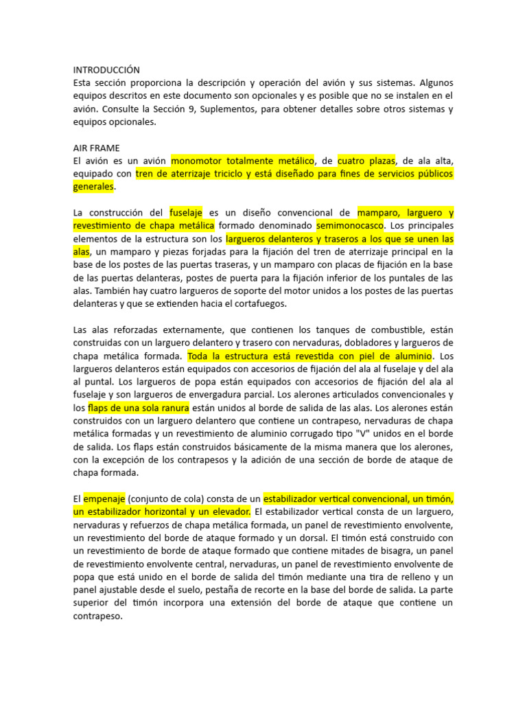 Resumen Spanish C172 | PDF | Carburador | Ingenieria Eléctrica