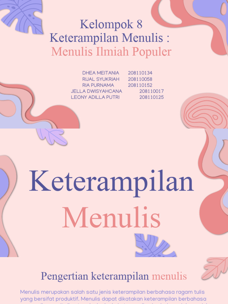 KELOMPOK 8 Keterampilan Menulis Karya Ilmiah Populer | PDF
