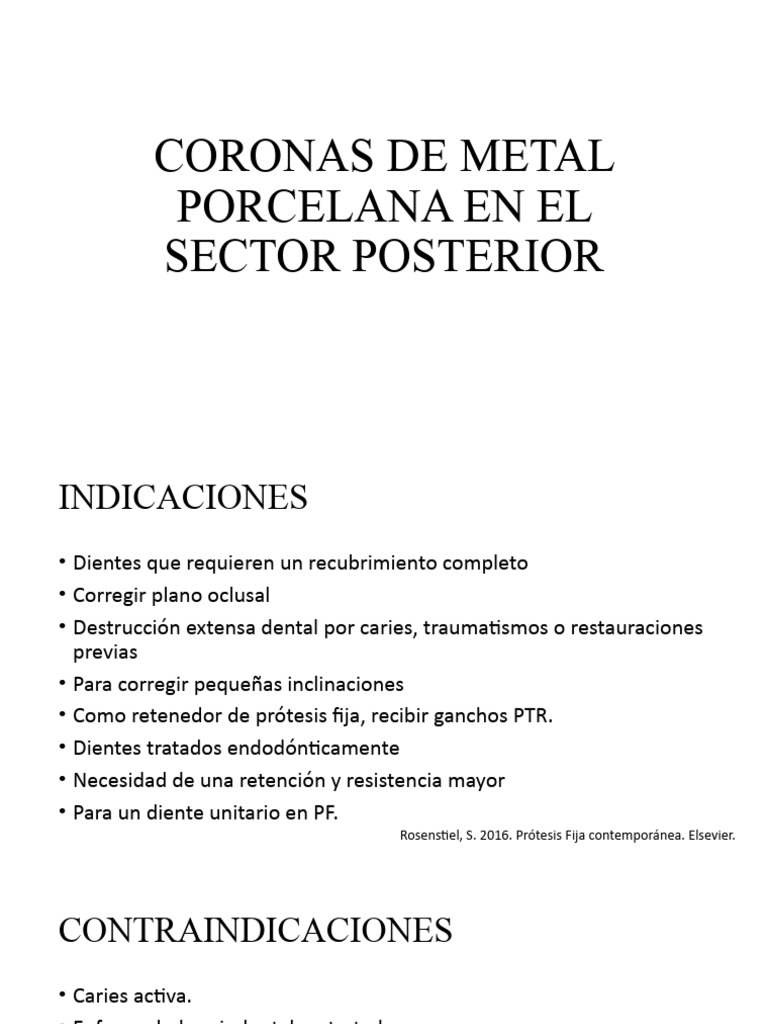 Coronas de Metal Porcelana en El Sector Posterior | PDF | Dentadura ...