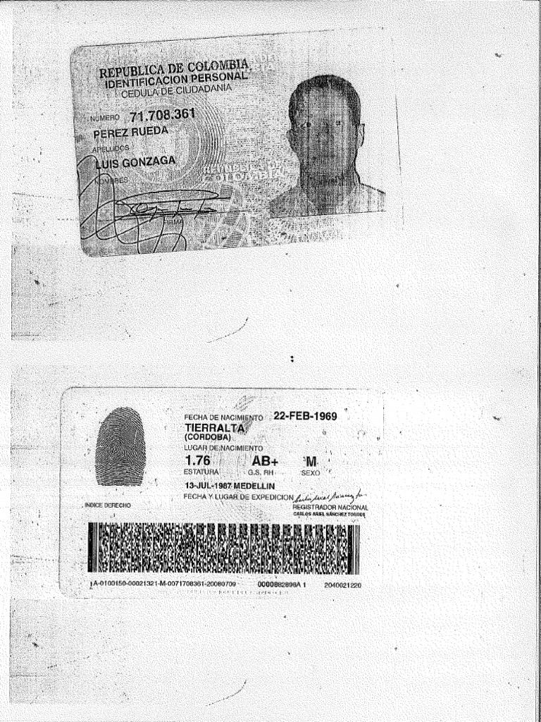 Cedula Luis Perez | PDF