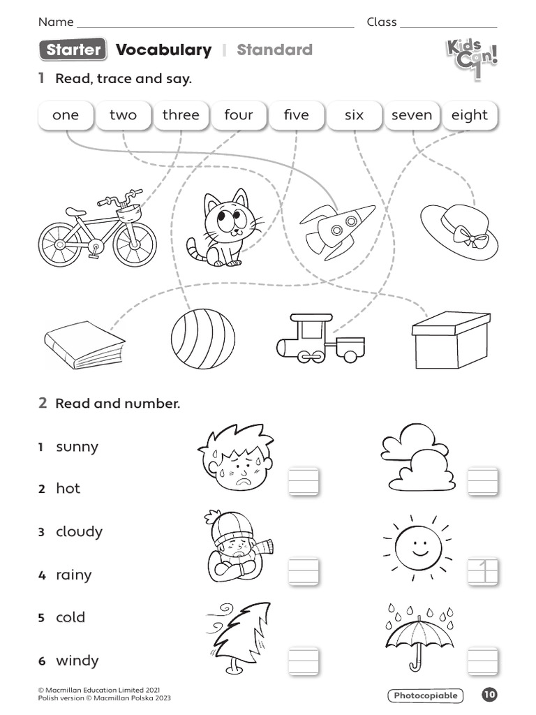 10 - Kids Can - 1 - TRF - U0 - Vocabulary - Standard | PDF