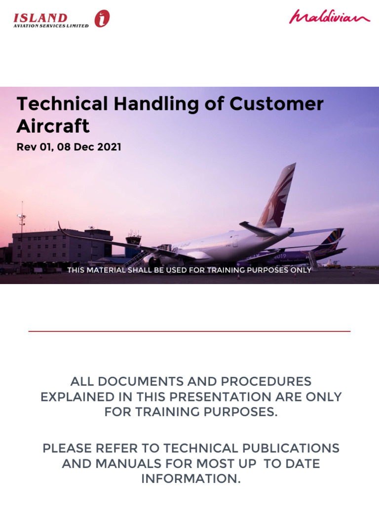Customer Aircraft Handling Rev 1, 08 Dec 21 | PDF | Aircraft | Aviation