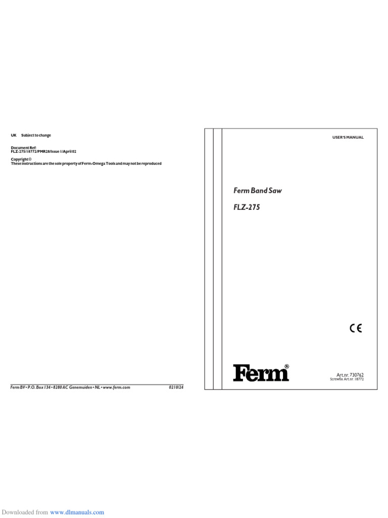 Ferm FLZ-275 User Manual | Download Free PDF | Screw | Electrical Connector