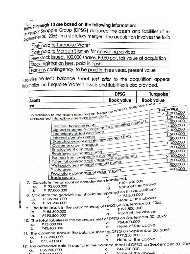 Buscom Solutions Chapter 1 2 | PDF | Goodwill (Accounting) | Financial Economics