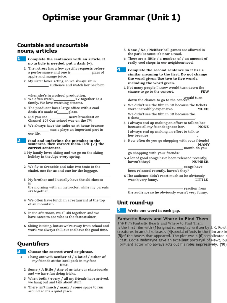 Optimise Your Grammar 1 | PDF