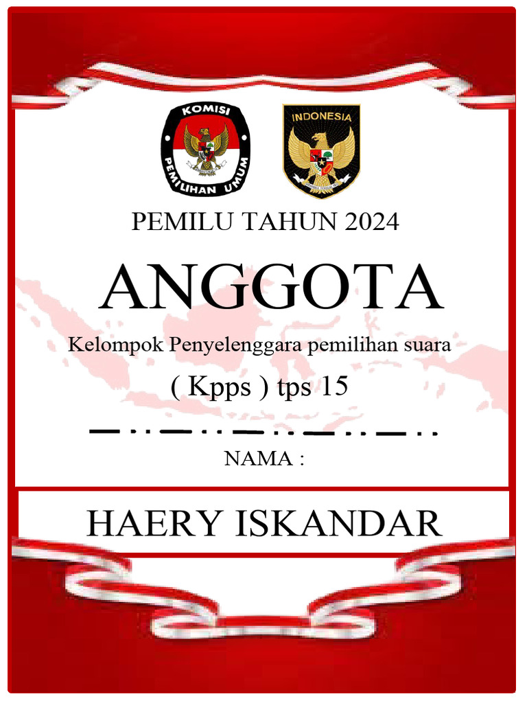 Contoh ID Card Anggota KPPS Versi Edit Sendiri | PDF