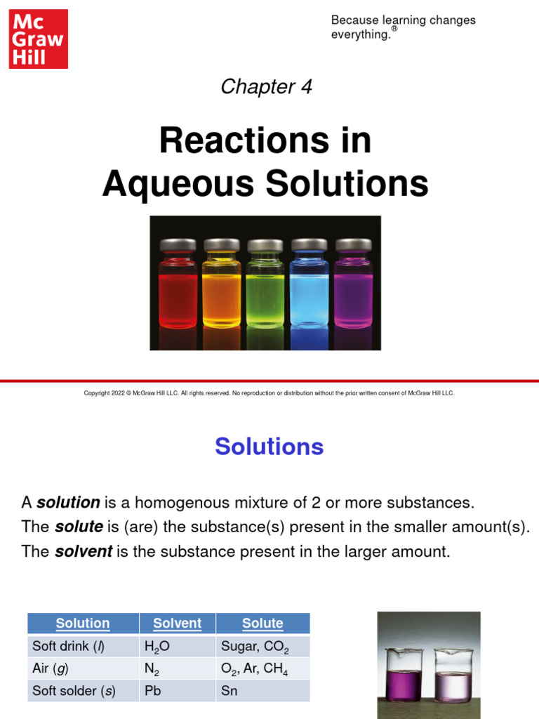 Ch04 - Reactions in Aqueous Solutions | PDF | Acid | Redox