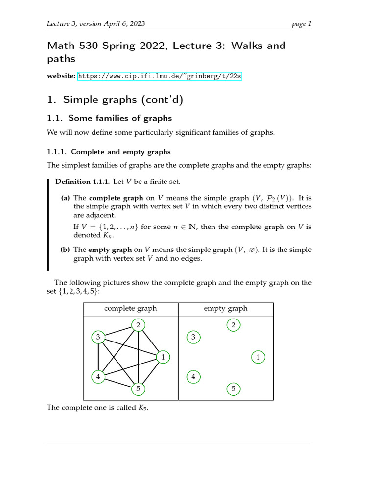 Lec 3 | PDF | Vertex (Graph Theory) | Discrete Mathematics