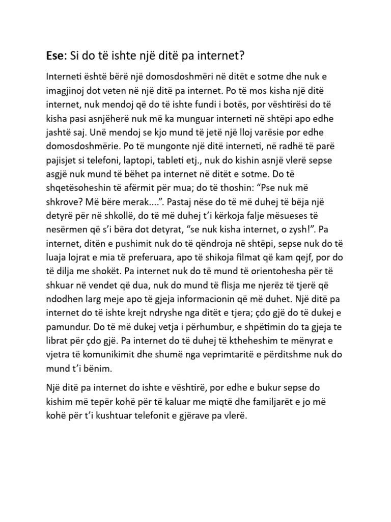 Ese Një Ditë Pa Internet | PDF
