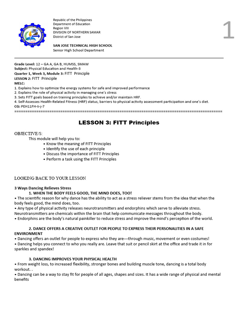 LESSON-3-FITT-PRINCIPLE | PDF | Strength Training | Weight Training