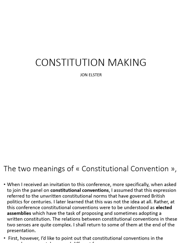 Constitutional Conventions Explained | PDF | Constitution | Ratification