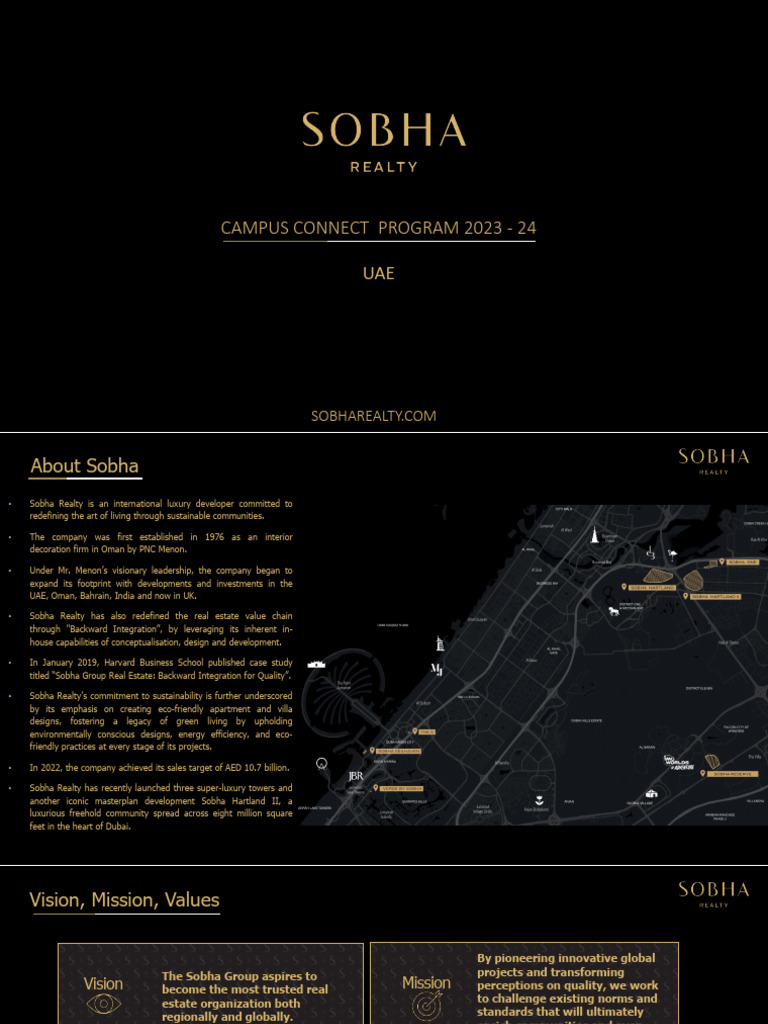 Sobha Realty Campus Connect Program 2023-24 | PDF | United Arab ...