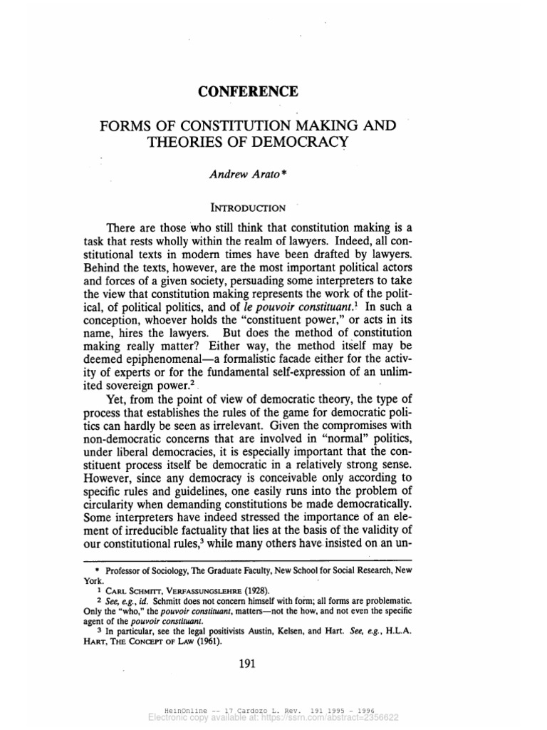 Arato - Forms of Constitution Making | PDF | Educational Materials ...