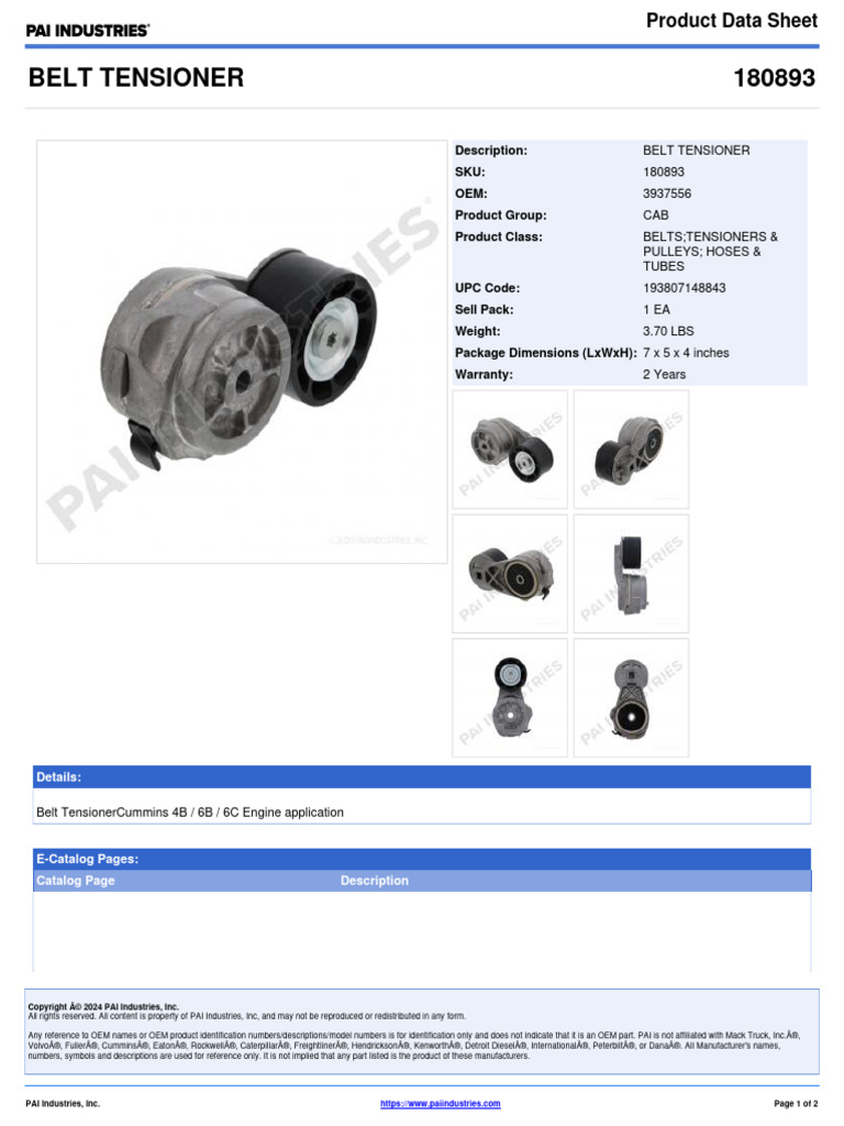 Pai Data Sheet 180893 | PDF