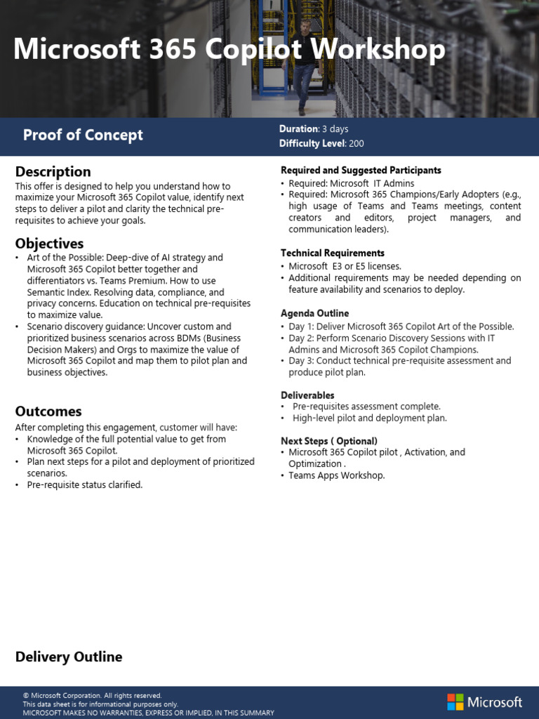 Microsoft 365 Copilot Workshop - English | PDF | Microsoft | Computing