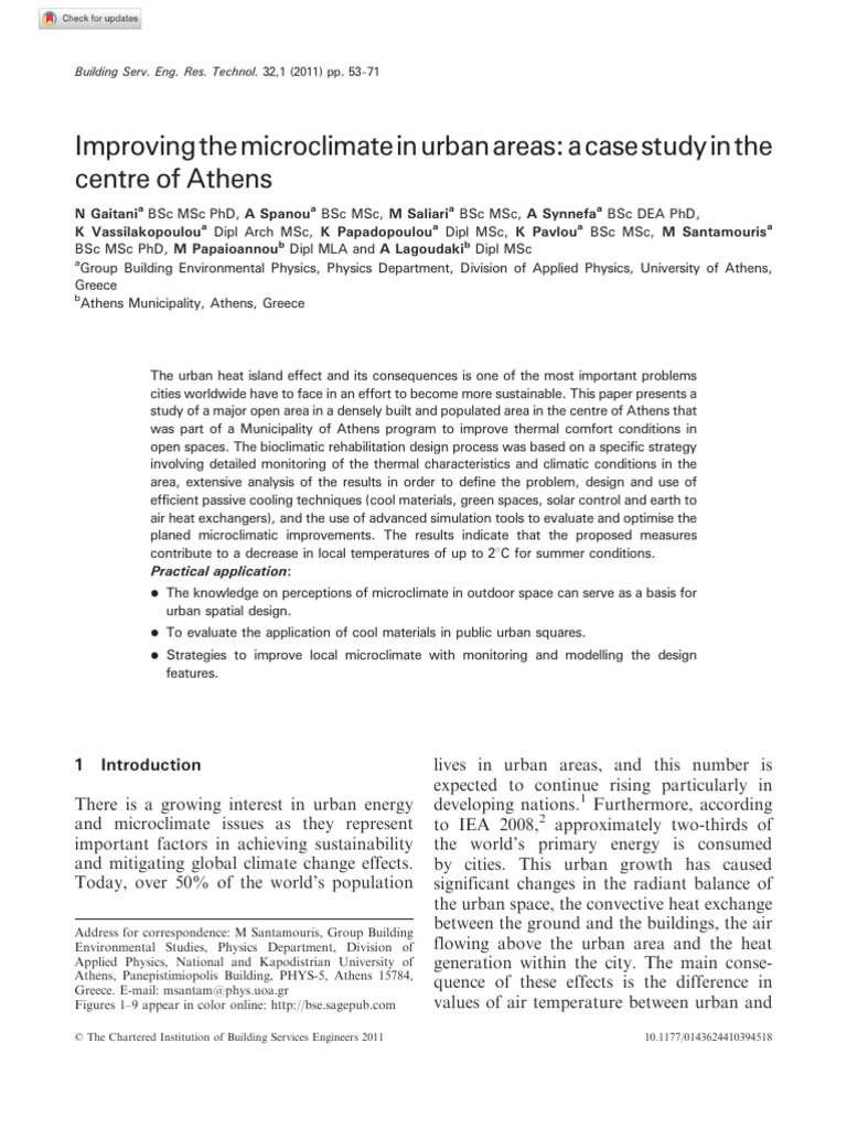 Improving The Microclimate in Urban Areas, A Cases Study in The Centre ...