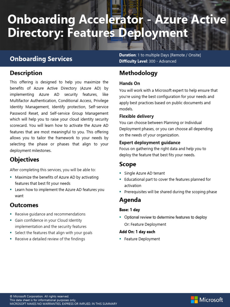 Azure AD Features Deployment DataSheet | PDF | Microsoft Azure | Cloud ...