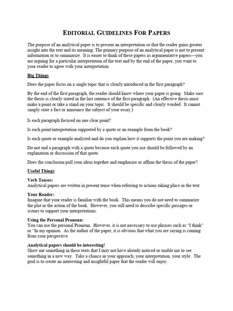 Editorial Guidelines For Papers | PDF | Comma | Citation