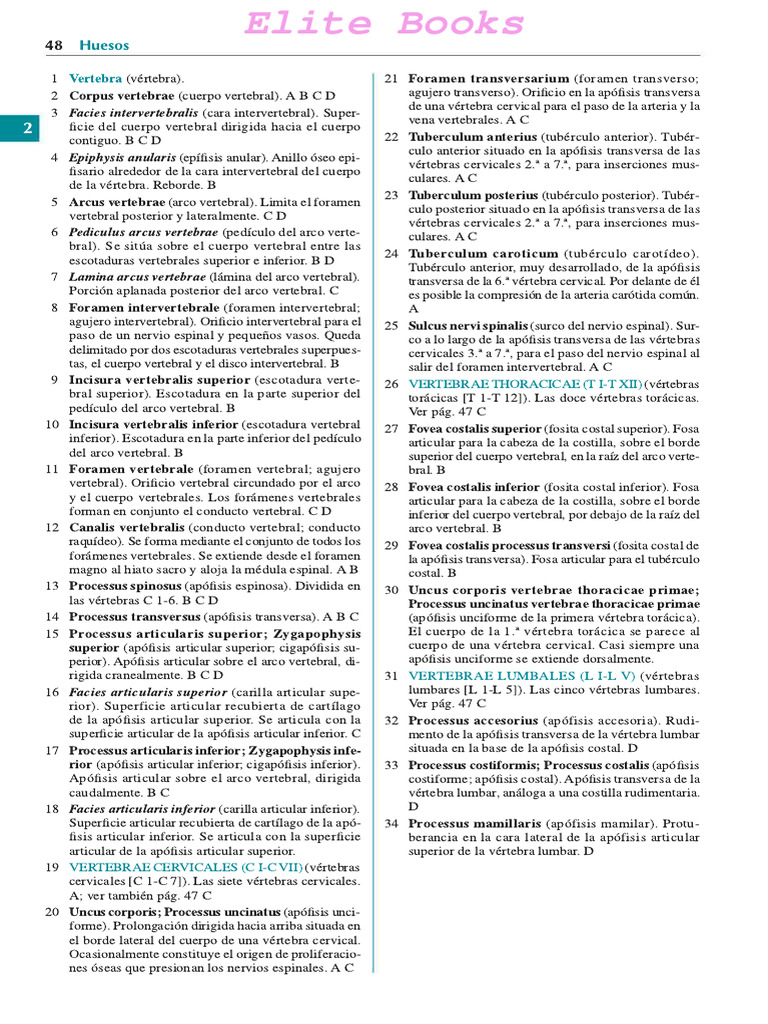 COLUMNA Feneis - Nomenclatura - Anatomica - Ilustrada - Undecima - e ...