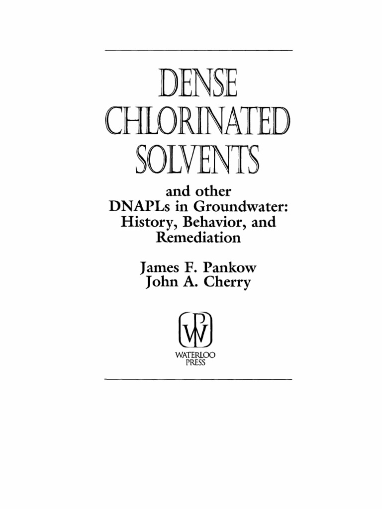 Pankow Et Al 1996 DNAPL Book Ch2 | PDF | Porosity | Aquifer