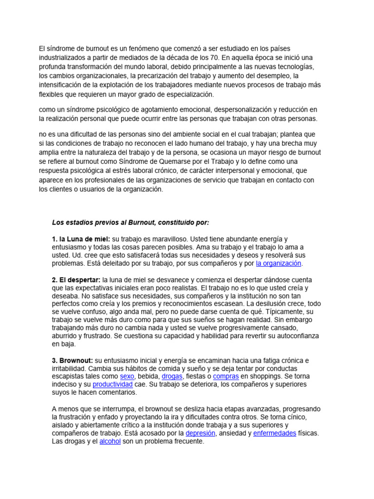 burnout | PDF | Burnout ocupacional | Sicología burnout | PDF | Burnout ocupacional | Sicología