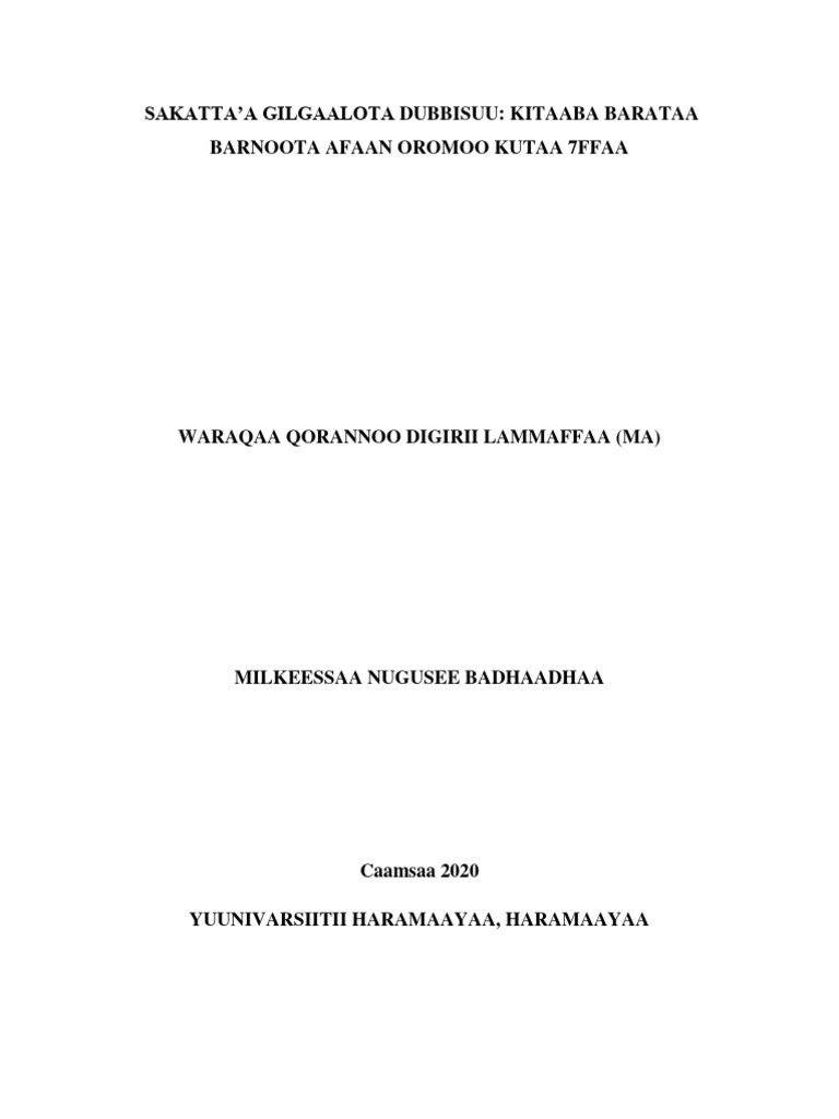 Milkessa Nigussie | PDF
